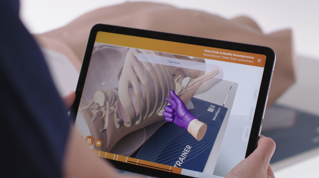 Chest Drain Augmented Reality Training Mat | Limbs & Things US