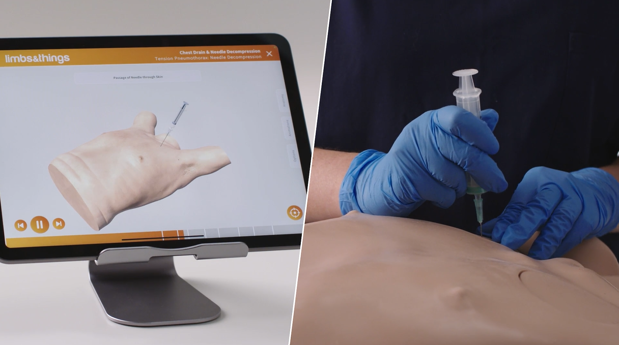 Chest Drain Augmented Reality Training Mat | Limbs & Things US